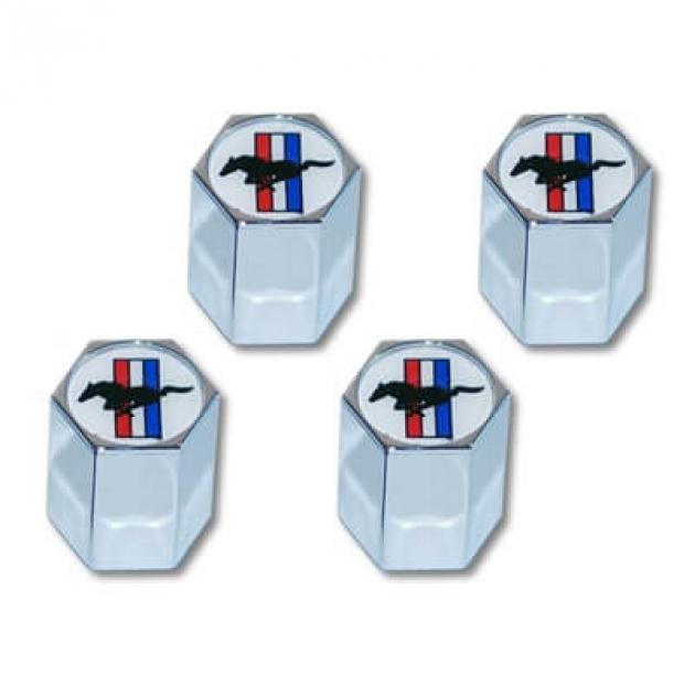 Scott Drake 1964-2020 Ford Mustang Tri-Bar Logo Valve Cap, Set 4 ACC ...