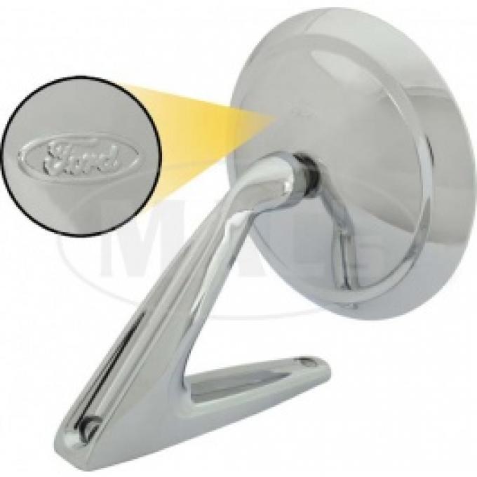 Ford Thunderbird Outside Rear View Mirror, Chrome, Round Head, 2 Hole ...