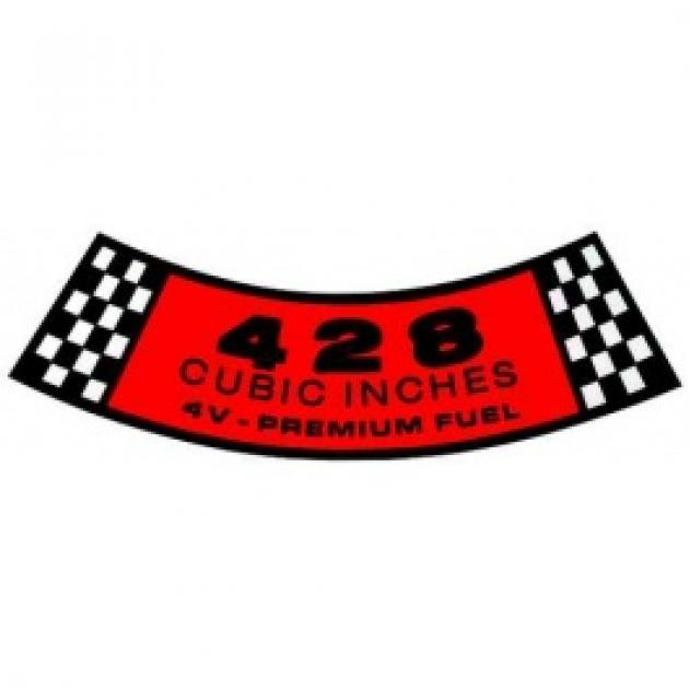 Air Cleaner Decal - 428 4V-Premium Fuel | Mustang Depot