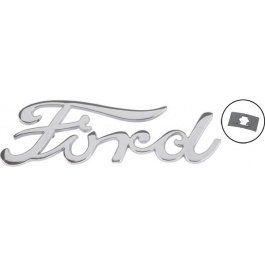 Ford Script Logo, Ford, 3 1/4 L x 1 H, Die Cast Chrome | Mustang Depot