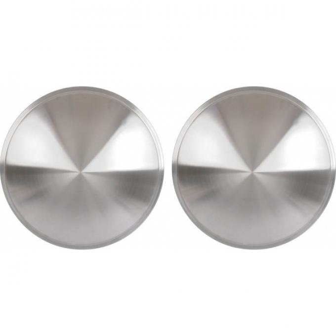 Wheel Cover Set Of Two, Full 'Moon' Style, Brushed AluminumLook ...