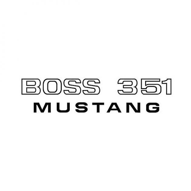 Ford Mustang Boss 351 Fender Decal - Black | Mustang Depot