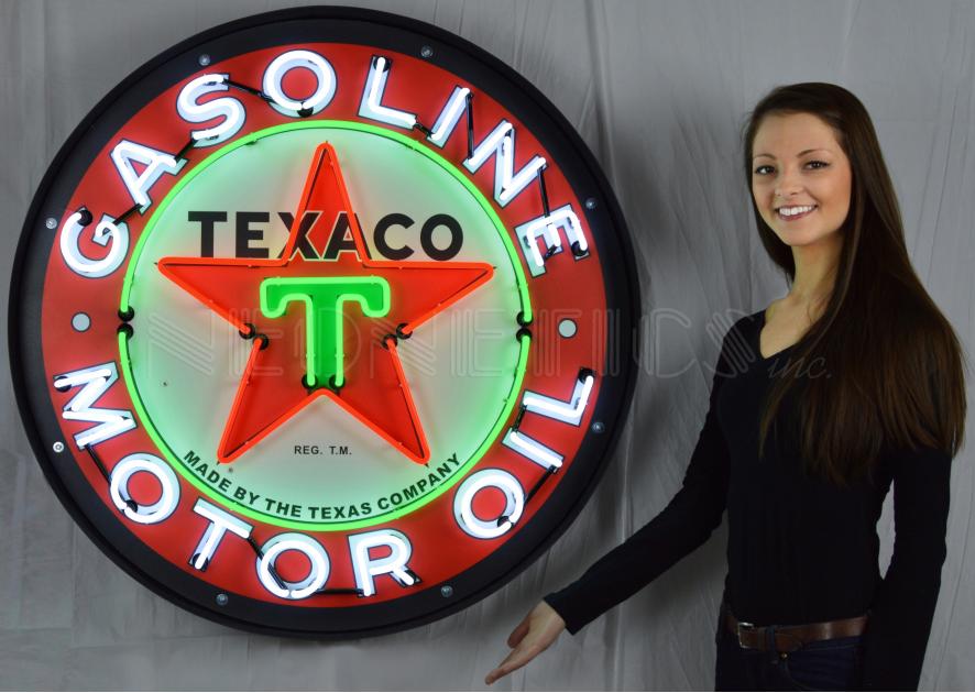 Neonetics Big Neon Signs in Steel Cans, Texaco Motor Oil 36 Inch Neon ...