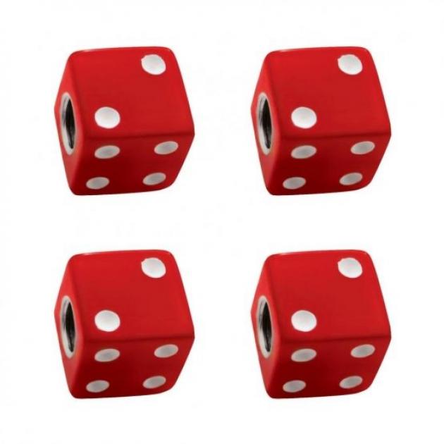 United Pacific Red Dice Valve Caps w/ White Dots (4 Pack) 70005 ...